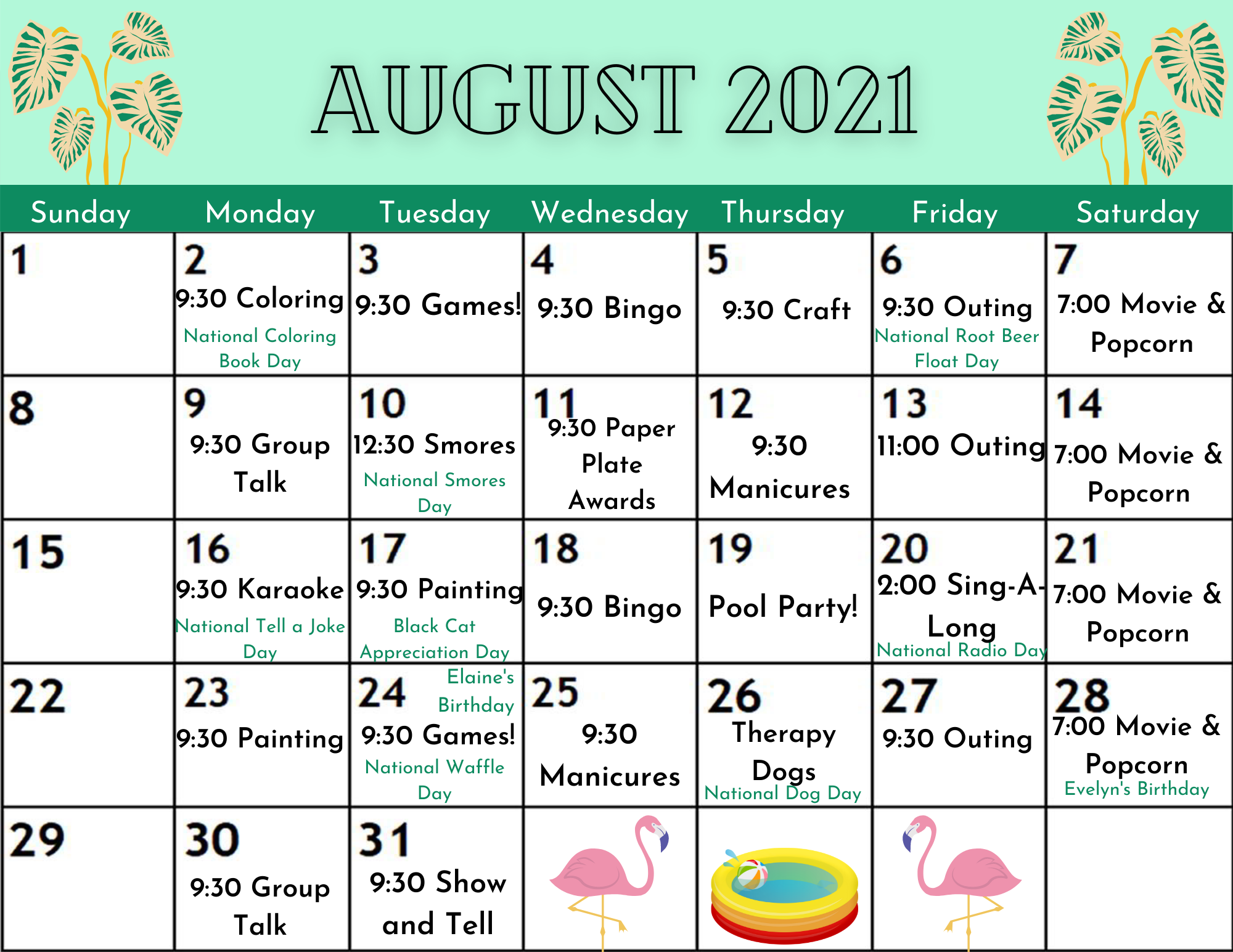 Sartwell Place August 2022 Calendar Newsletter Sartwell Place August 2022 Calendar Newsletter